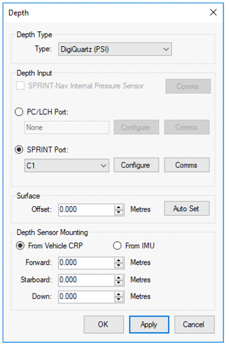 Can I input an external depth sensor into SPRINT or SPRINT-Nav? - Sonardyne
