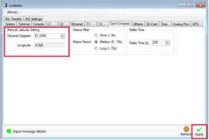 How to set the latitude on a Gyro Compatt 6 - Sonardyne