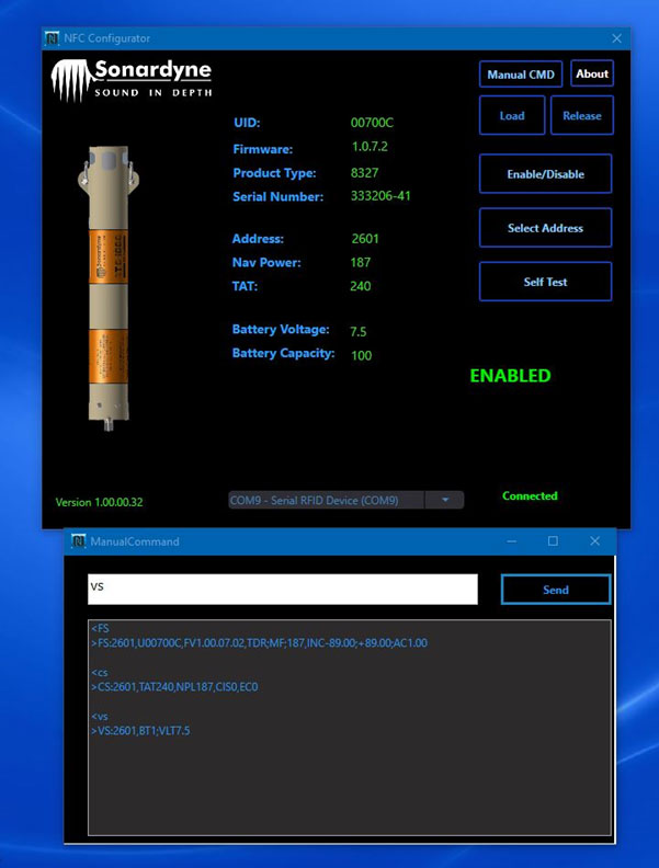 RT 6-1000 NFC connection and operating information - Sonardyne