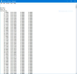 How to format the sound speed profile for Marksman and Ranger 2 - Sonardyne